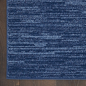 Nourison Essentials Indoor/Outdoor Navy Blue 9' x 12' Area Rug, Easy Cleaning, Non Shedding, Bed Room, Living Room, Dining Room, Backyard, Deck, Patio (9x12)