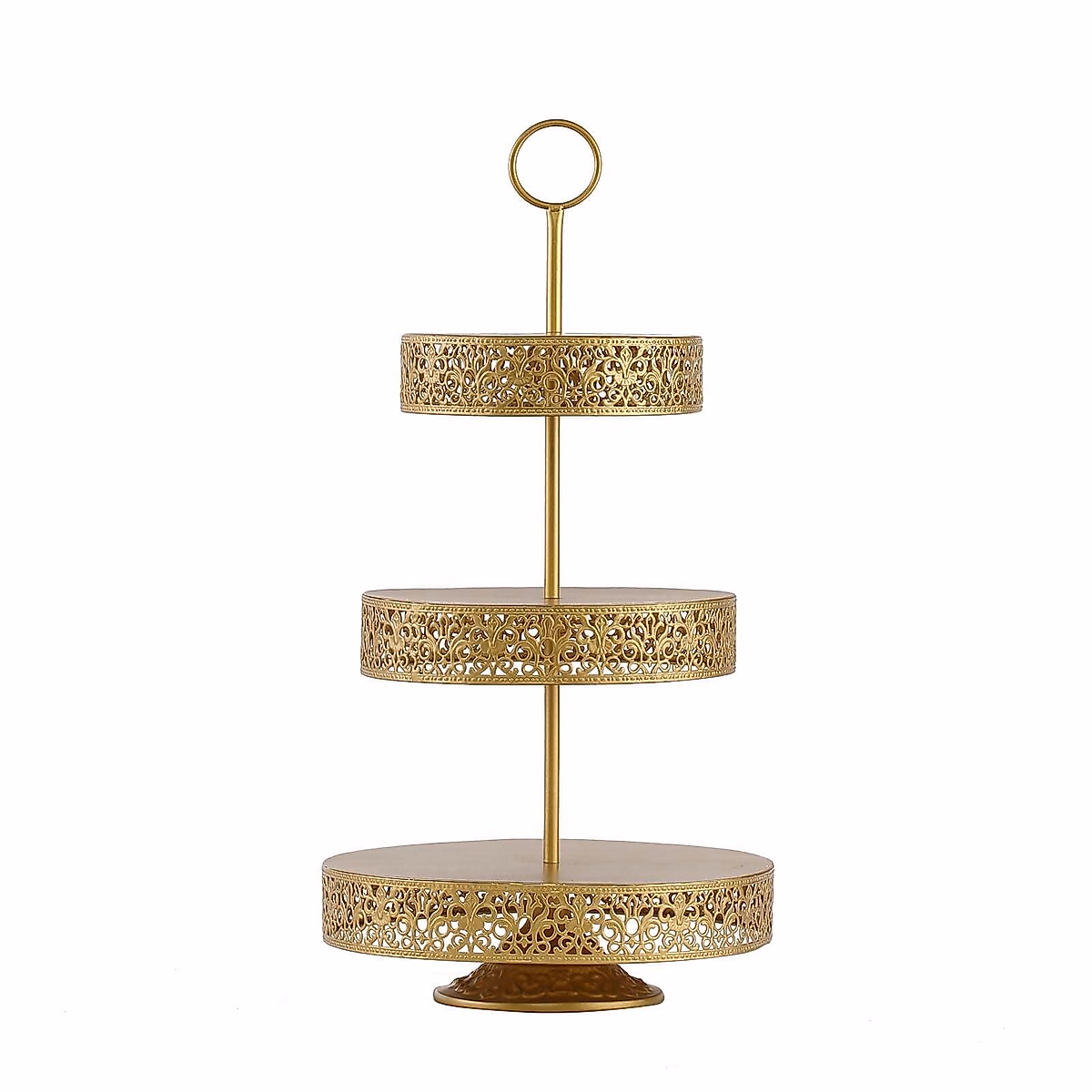 Efavormart 23" Tall Gold 3-Tier Metal Reversible Dessert Cupcake Stand for Wedding Decoration Event