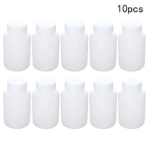 Bettomshin 10Pcs 150ml PE Plastic(Food Grade) Bottles, Wide Mouth Lab Reagent Bottle, Liquid/Solid Sample Seal Sample Storage Container with Graduated Scale