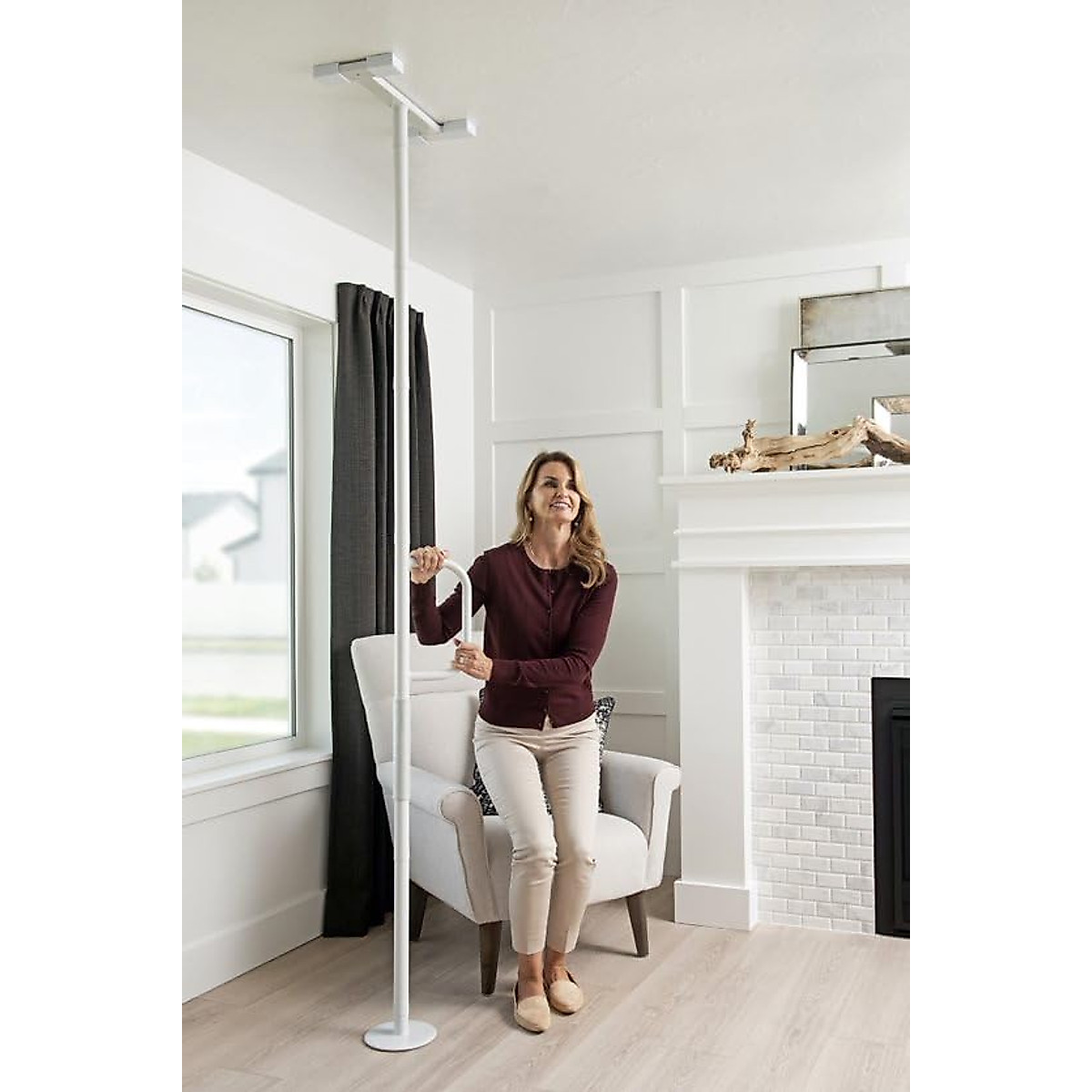Able Life Universal Floor to Ceiling Grab Bar, Adjustable Floor to Ceiling Safety Pole with Security Support Handle for Fall Prevention, Tension Mounted Transfer Pole for Adults, Seniors, and Elderly