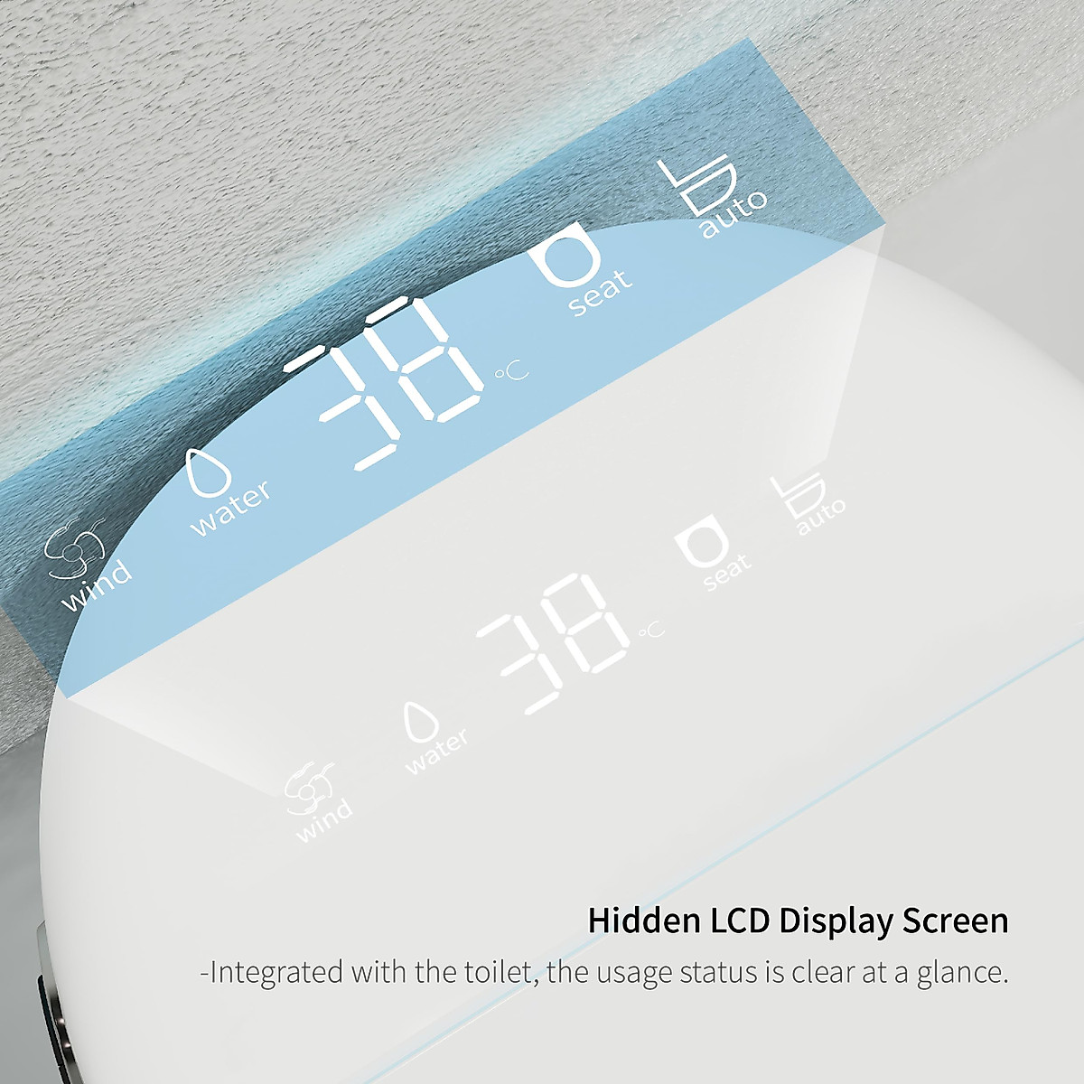 One Piece Elongated Smart Bidet Toilet with Massage Washing, Auto Flush, Heated Seat and Integrated Multi Function Remote Control, White