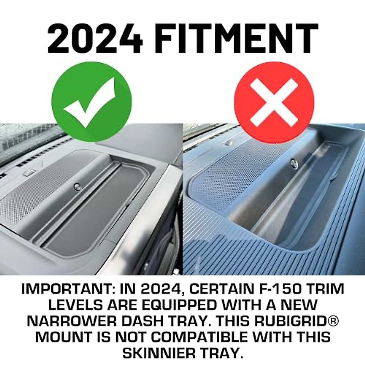 Bulletpoint RubiGrid Metal Dash Mount Phone Holder & Action Camera Mount Compatible with 2021-2024 Ford F-150 and Ford Raptor