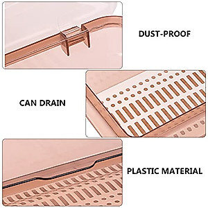 Cabilock Flatware Tray with Lid, Kitchen Cutlery Tray and Utensil Drawer Organizer, Silverware Countertop Storage Container with Cover (Brown)