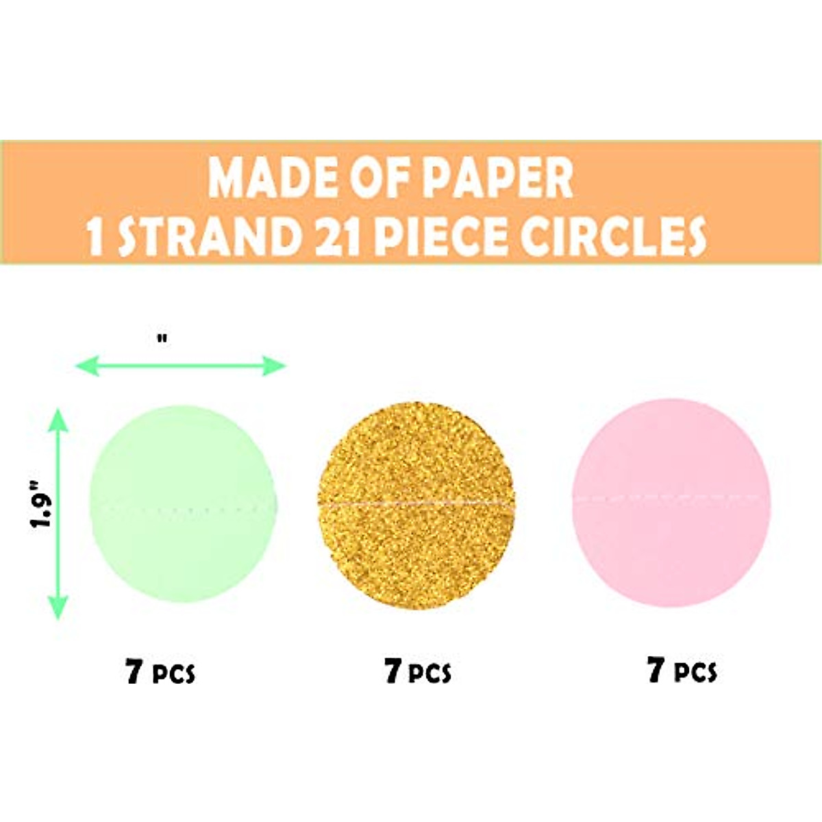 Pink Green White Happy Birthday Wall Banner| Mint Gold Glitter Peach Cream Paper Bundle with Birthday Queen Sash and Tiara, Birthday Girl Headband, Accessories