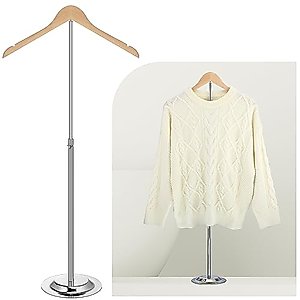 Layhit Adjustable Adult T Shirt Display Flexible Shoulder Stand Shirt Rack Portable Hanging Black Metal Clothing Hanger Rack for Clothing Garment Coat Retail Vendor, Height 16-27.9 Inch (1 Pcs)