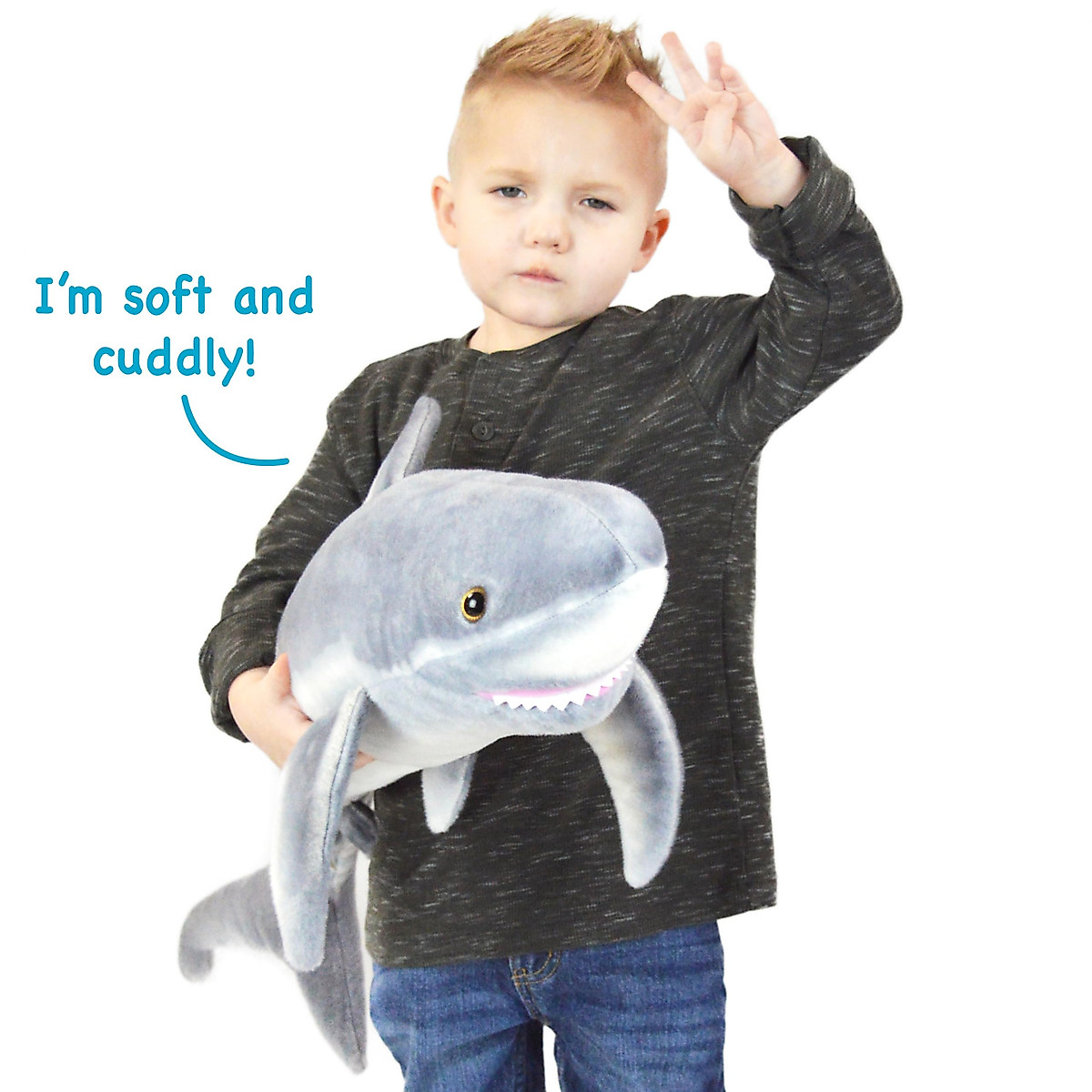 TigerHart Sammy The Shark - 34 Inch Long Great White Stuffed Animal Plush