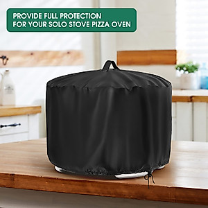 Rilime Cover for Solo Stove Pizza Oven,Waterproof Cover for Solo Stove Pi Pizza Oven Outdoor,Wood Burning Pizza Oven Accessories,Black