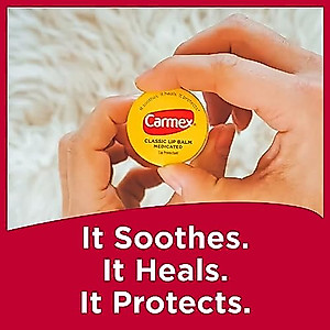 Carmex Medicated Lip Balm Jar, Lip Moisturizer for Dry, Chapped Lips, 0.25 OZ - (2 Packs of 3)