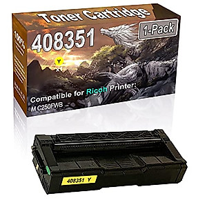 1-Pack (Yellow) Compatible High Yield M C250 (408351) Toner Cartridge use for Ricoh M C250FWB Printers