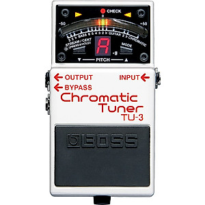 Boss TU-3 Chromatic Tuner Pedal - Bundle with 10ft Instrument Cable, 6in Patch Cable, and Picks