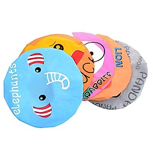 Aysekone 5 Pieces Cartoon Animals Waterproof Elastic PEVA Shower Caps Bath Caps Bathing Bathroom Hats Bathroom Accessories for Women and Girls