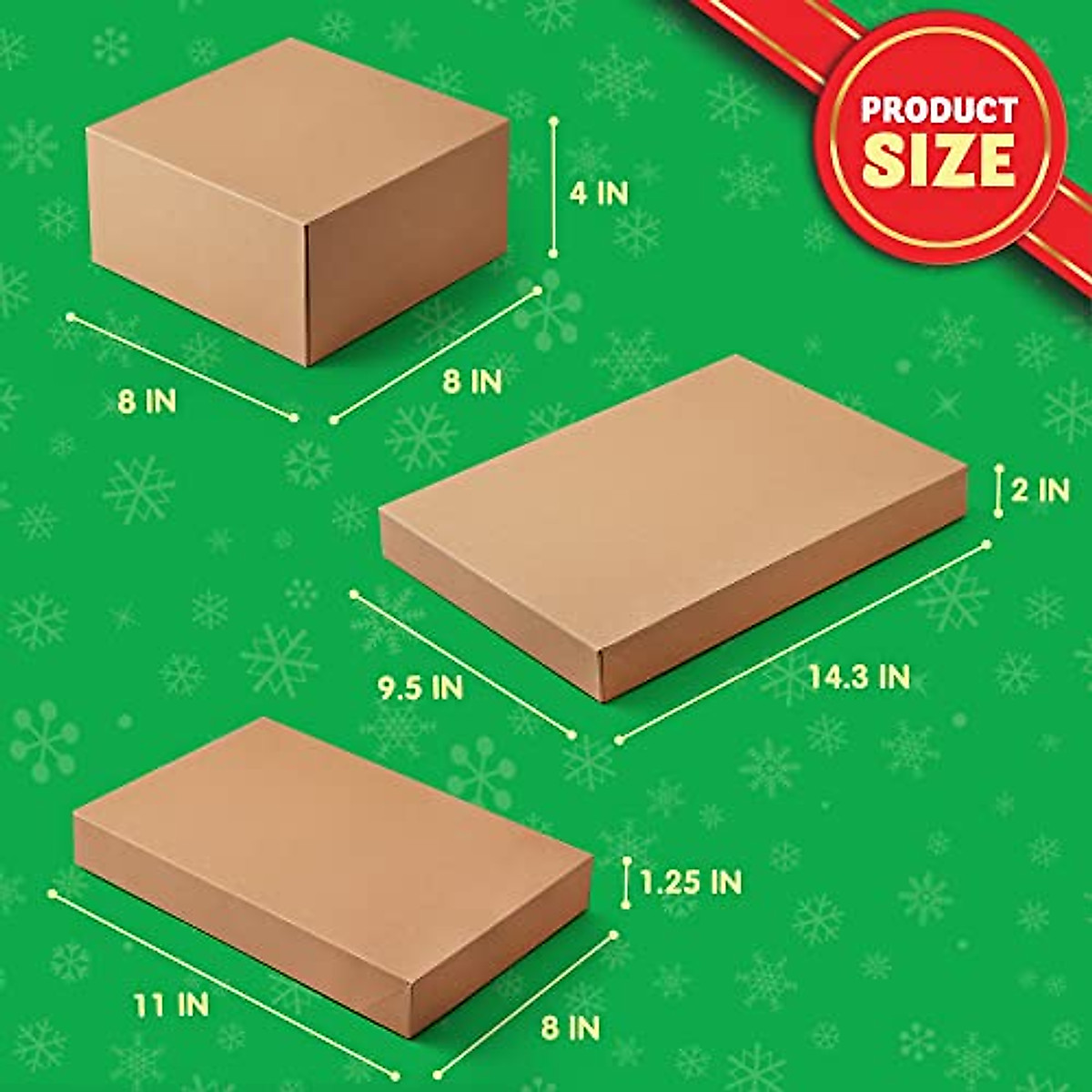 JOYIN 12 Pieces Brown Kraft Cardboard Boxes Gift Wrap for Christmas Holiday, Festive Xmas Wrapping Shirt and Lingerie Cupcake DIY Boxes