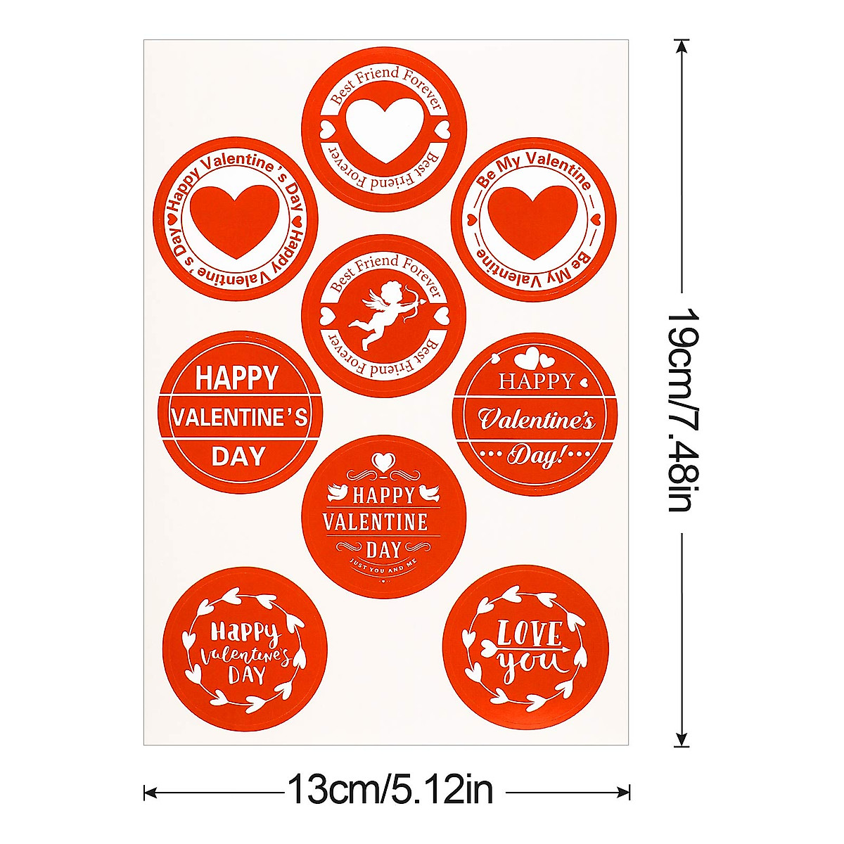 Konsait 140pcs Valentine's Day Stickers, Love Stickers, Sweet Valentine Self-Adhesive Stickers for Party Favors Cards Envelopes Presents Kids Scrapbooking Labels Decoration Stickers