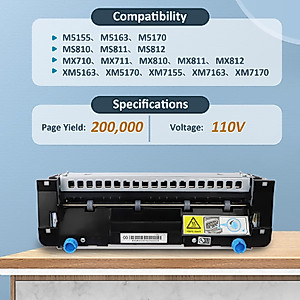 40X7743 Fuser Unit Compatible with Lexmark MS810 / MS811 / MS812 / MX710 / MX711 / MX810 / MX811 / MX812 Laser Printers (110V)
