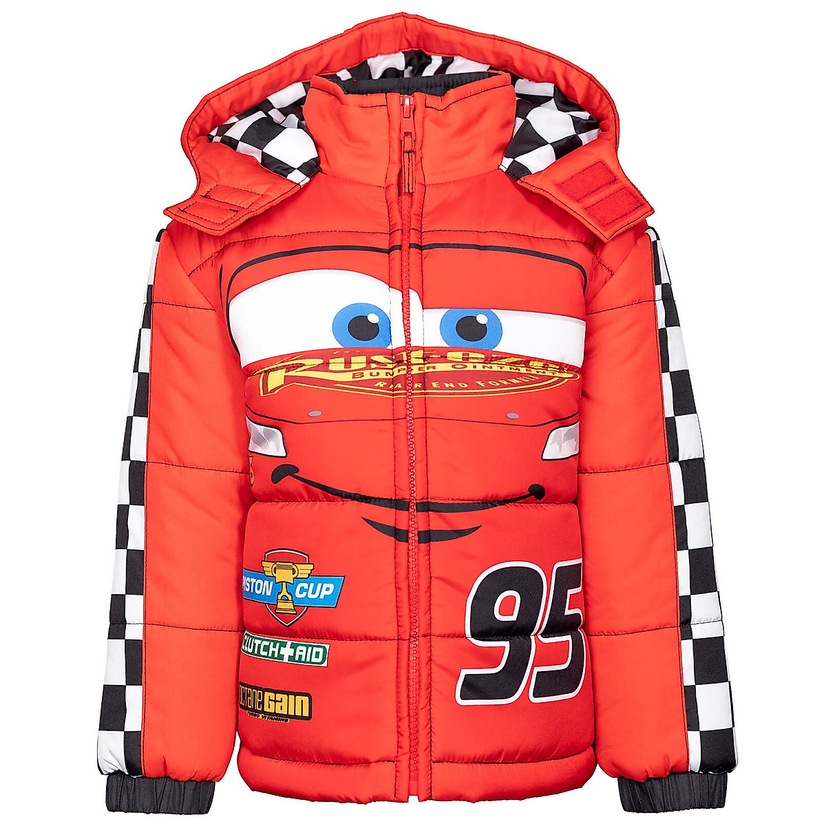 Disney Pixar Cars Lightning McQueen Toddler Boys Winter Coat Puffer Jacket Red 4T