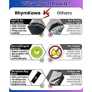RhymKawa Bling Wireless Microphone Decorate for Universal Handheld and Beta58 SM58 Beta87 PG58, Eyes Catching for Event (Mic NOT Included)