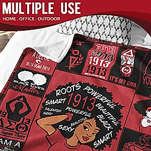 Centh Sorority Gifts for Women Sorority Blanket 50''x60'', African American Sorority, J1913 Elephant Sorority Birthday Gifts for Women Girl Throw Blanket