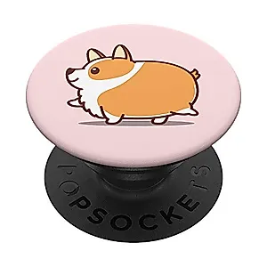 Cartoon Cute Dog Lovely Funny Dog Corgi Fat Walking PopSockets PopGrip: Swappable Grip for Phones & Tablets