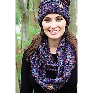 Funky Junque Oversized Beanie Matching Scarf Set Bundle - Kaleidoscope 4#32
