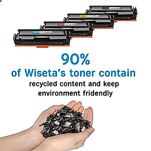 WISETA 414A Toner (with Chip) Toner Replacement for HP 414A 414X W2020A Compatible with HP Color Pro MFP M479fdw M454dw M454dn M479fdn Printer(4 Pack)