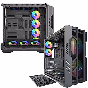 Cooler Master HAF 700 E-ATX High Airflow PC Case, Mesh Front Panel, Dual 200mm Sickleflow Customizable ARG Fans, 1 x USB 3.2 gen 2 Type C, 4 x USB 3.2 gen 1 (3.0) (H700-IGNN-S00)
