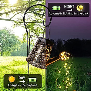 DREAMWIN Outdoor Solar Watering Can with Lights Garden Decor Large Solar Powered Lanterns Hanging Waterproof 90 LED Decorative Retro