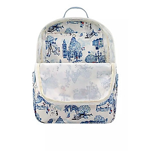 Cath Kidston Large Pocket Backpack Rucksack in 30 Years London Toile Print in Cream Oilcloth, Cream, Large