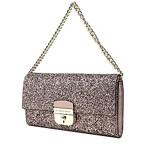 Kate Spade New York Pink Glitter Sunset Lane Milou Wallet Clutch + Chain