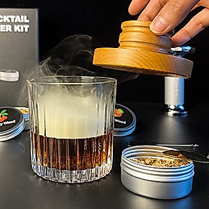 Cocktail Smoker Kit with Torch | Good for Whiskey and Bourbon Flavoring | 4 Flavor Wood Chips (Cherry, Apple, Hickory and Peach) A True Gift Set | for Men, Dads & Husband | (Butane not Included)