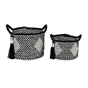 Deco 79 Storage Basket, S/2 11", 9" H, Black