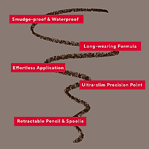 Mirabella Brow Pencil, Ultra-Fine Point Precision Waterproof Eyebrow Pencil Offers Rich, Blendable, Long-Lasting and Smudge-Proof Hair-Like Strokes to Define and Fill In Brows Naturally, Medium