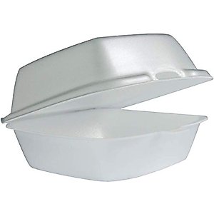 DART CONTAINER Dart Carryout Food Container, Foam, 1-Comp, 5 1/2 x 5 3/8 x 2 7/8, White (Case of 500), 1 Compartment