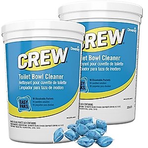 CREW Diversey Easy Paks Toilet Bowl Cleaner, Fresh Floral Scent, 0.5 Oz Packet, 90 Packets/tub, 2 Tubs/carton