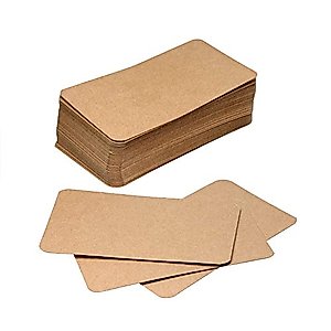 Tupalizy Small Blank Paper Message Note Business Cards Mini Greeting Place Name Vocabulary Word Flash Cards Graffiti Scrapbookings DIY Gift Tags Label, Bronze, 100PCS