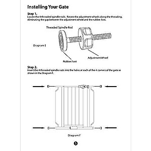 4 Pack 8MM Baby Gate Threaded Spindle Rod, Replacement Hardware Parts Kit for Pet & Dog Pressure Mounted Safety Gates - Extra Long Wall Mounting Accessories Screws Rods Adapter Bolts Black