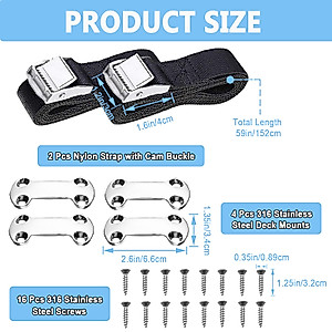 Cooler Tie Down Kit Compatible with RTIC YETI Coolers, Universal Cam Buckle Lashing Straps Prevent Sliding in Ship Deck Truck Chassis Trailers