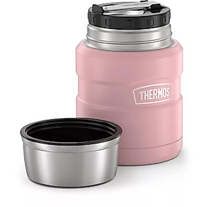 THERMOS Stainless King Vacuum-Insulated Food Jar with Spoon, 16 Ounce, Matte Rose