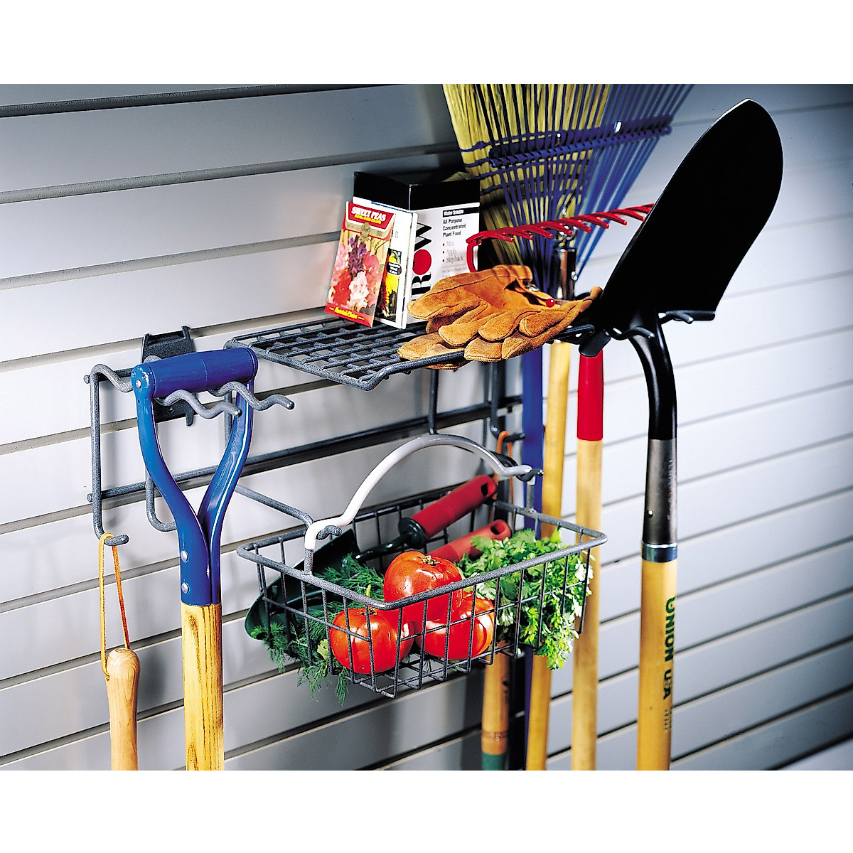 Organized Living 7115520050 Activity Organizer Garden Rack with Basket,Granite Gray