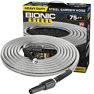 Bionic Steel 75 Foot Garden Hose 304 Stainless Steel Metal Hose – Super Tough & Flexible Water Hose, Lightweight, Crush Resistant Aluminum Fittings, Kink & Tangle Free, Rust Proof, Easy to Use & Store