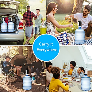 Ausxaron Water Bottle Dispenser, Water Pump Dispenser, Portable Electric Water Jug Pump USB Charging Automatic Drinking Water Pump 1200mAh for Home, Camping Office, Universal 2-5 Gallon - Black