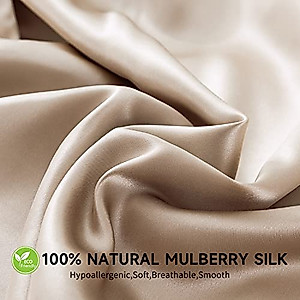 ZIMASILK 100% Mulberry Silk Pillowcase for Hair and Skin,with Hidden Zipper,Both Side 19 Momme Silk, 1pc (Body 20"x54", Taupe)