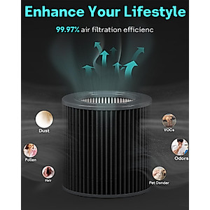 Leemone H13 True Air Mini Filter Replacements Compatible with Molekule Air Mini & Air Mini + Air Purifiers, 3-in-1 High-Efficiency True HEPA Replacement Filter, 2 Pack