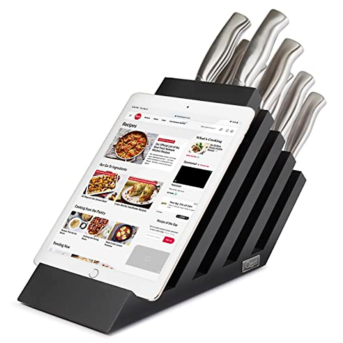 Ozeri Magnetic Knife Block and Tablet Holder, Made in Italy