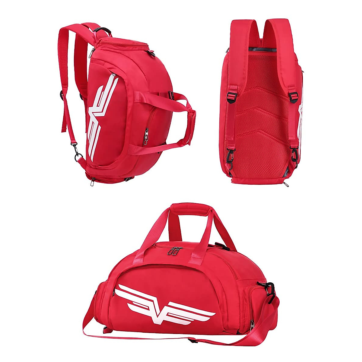 FIORETTO 30L Sports Gym Duffle Bag with Wet Pocket & Shoe Compartment, Water Repellent Weekender Hospital Overnight Bag for Women, Sports Holdall Backpack