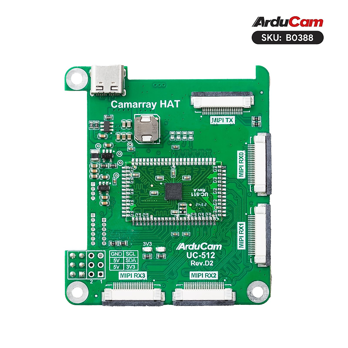 Arducam 16MP Autofocus Quad-Camera Kit for Raspberry Pi, 16MP IMX519 Autofocus Synchronized Pi Camera, Compatible with Nvidia Jetson Board