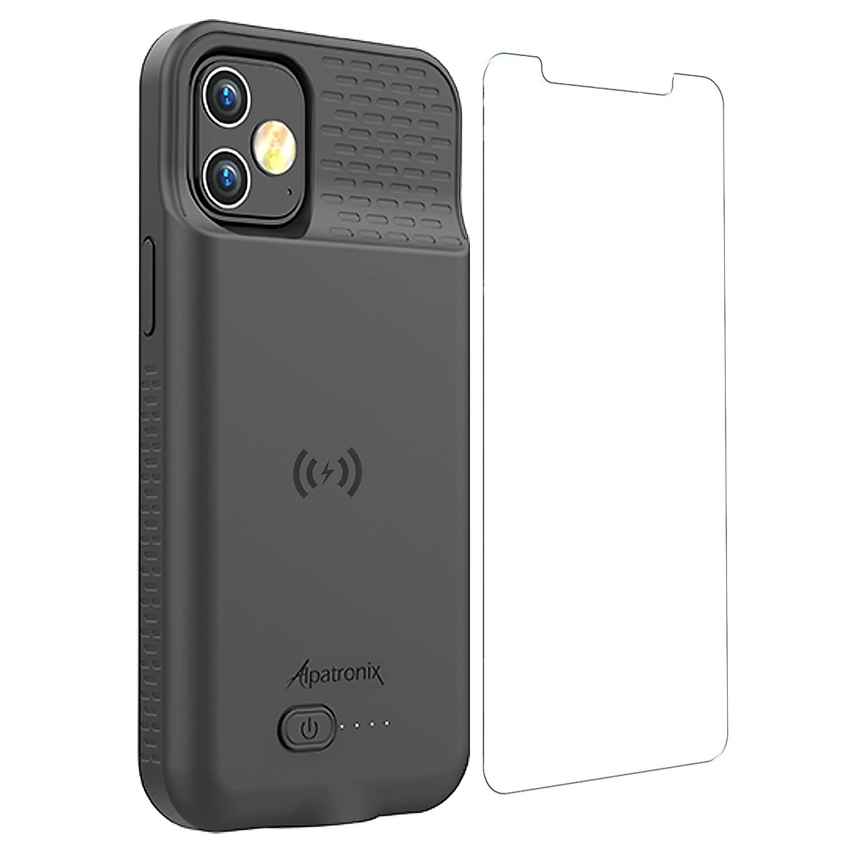 Alpatronix Battery Case for iPhone 13 Mini (5.4 inch), Strong Slim Portable Protective Extended Charger Cover with Wireless Charging, CarPlay and Certified Connector Chip (BX13mini) - Black