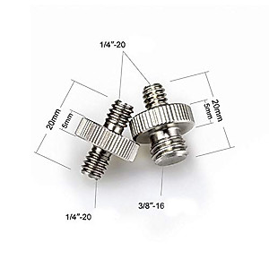Maxmoral 3 Sets 1/4 Inch to 3/8 Inch Threaded Screw Mount Adapter Set for Camera Tripod Monopod DSLR Camera Flash Trigger - Female to Female Adapter, Male to Male Screw, Reducer Bushing Screw