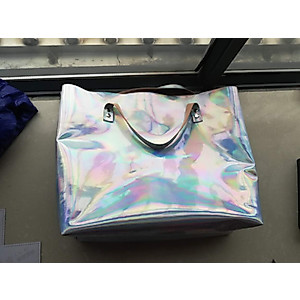 Laser Leather Holographic Vinyl Fabric Reflective Faux PU Leather for Clothing Bags DIY Bow Craft 11.8x53"