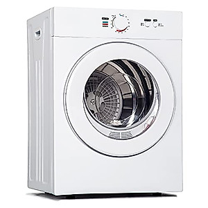 Euhomy Compact Dryer 1.8 cu. ft. Portable Clothes Dryers with Exhaust Duct with Stainless Steel Liner Four Function Small Dryer Machine, Suitable for Apartments, Dorm, RVs, White