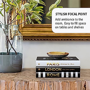 Decorative Books for Home Decor — Hardcover Faux Book Decor, Gold Foil Stamping Titles, Set of 3 — as Coffee Table/Entryway Table/Book Shelf Decor